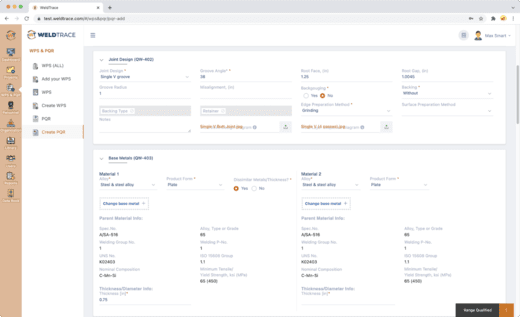 Creating welding procedures with WeldTrace